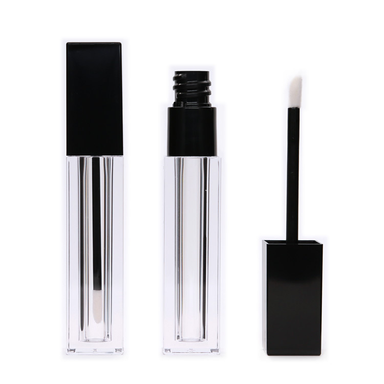 Wholesale 6.5ml square liquid lipstick tube matte black frosted ...
